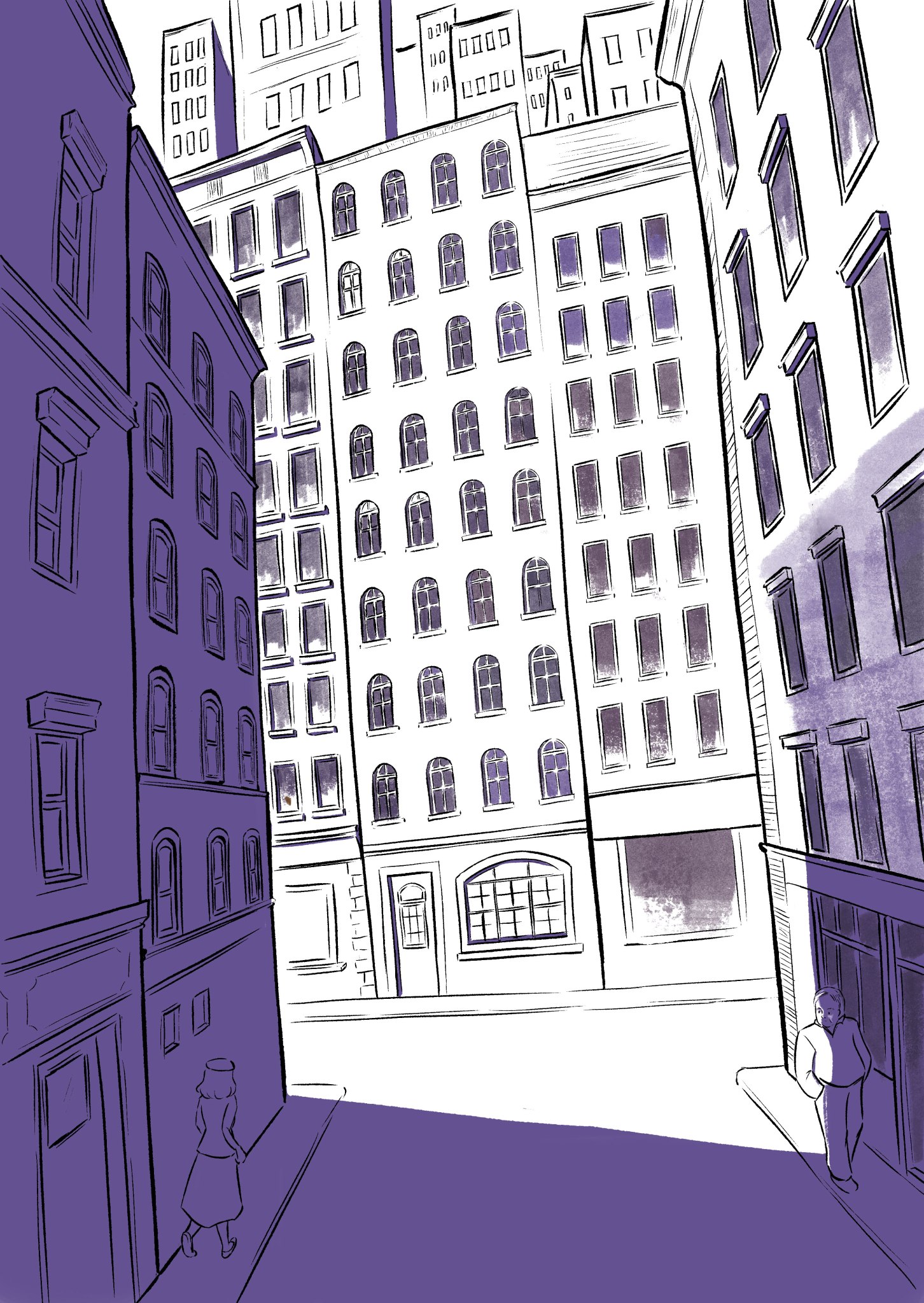 Process of a distorted street scene – Jeanne Lolness